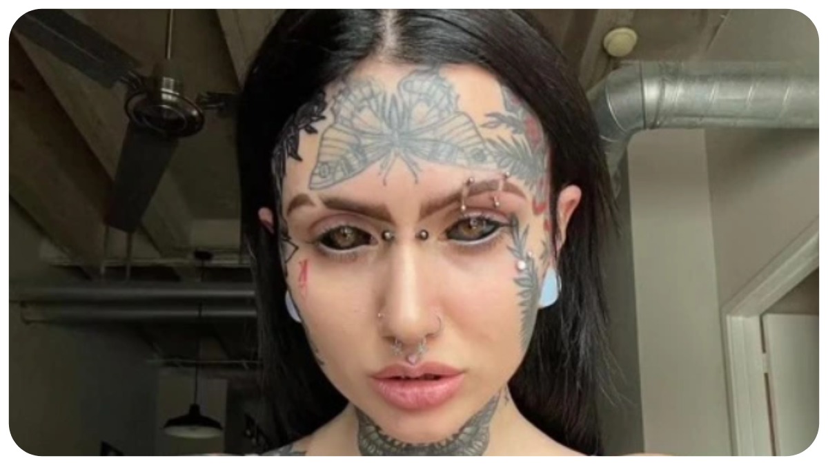 Das neue Gesicht: Ein völlig tätowiertes Mädchen zeigte, wie sie vor ...